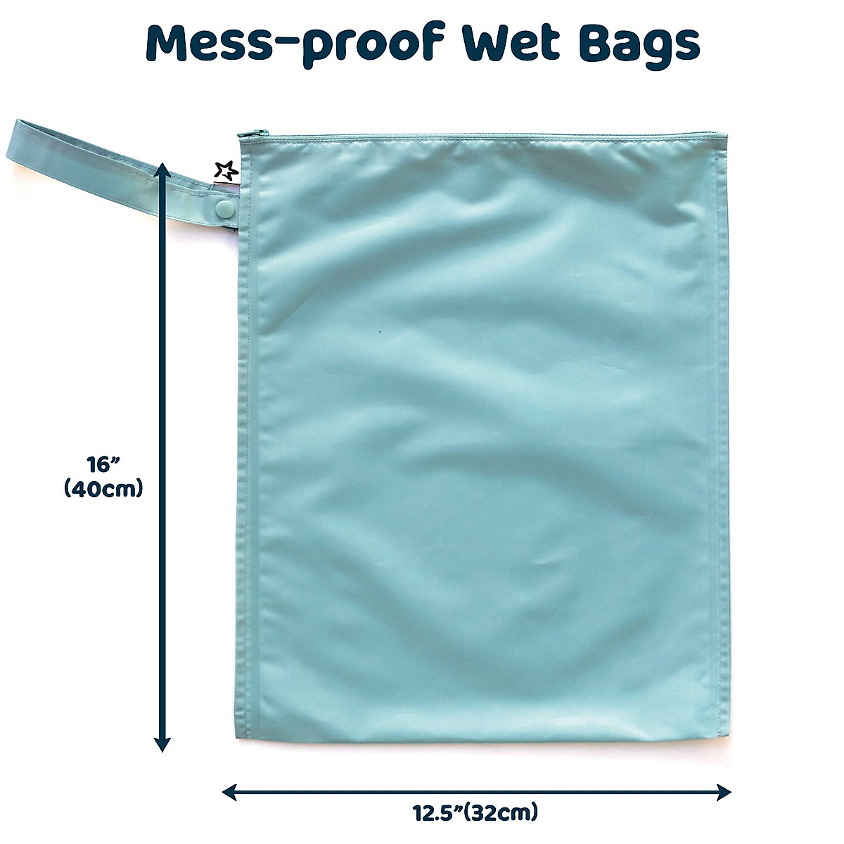 Tiny Twinkle Mess-proof Wet Bags 2 Pack Waterproof and Washable Bag for Travel storage, Stroller, Daycare, Baby Diapers, Yoga, Beach, Pool, Wet Toddler Swimsuits (Slate, Olive)