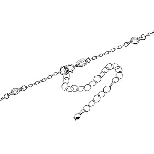 B. BRILLIANT Choker Necklace for Women Sterling Silver Cubic Zirconia Station Dainty Short Chain for Men, 13-16 Inch Extender