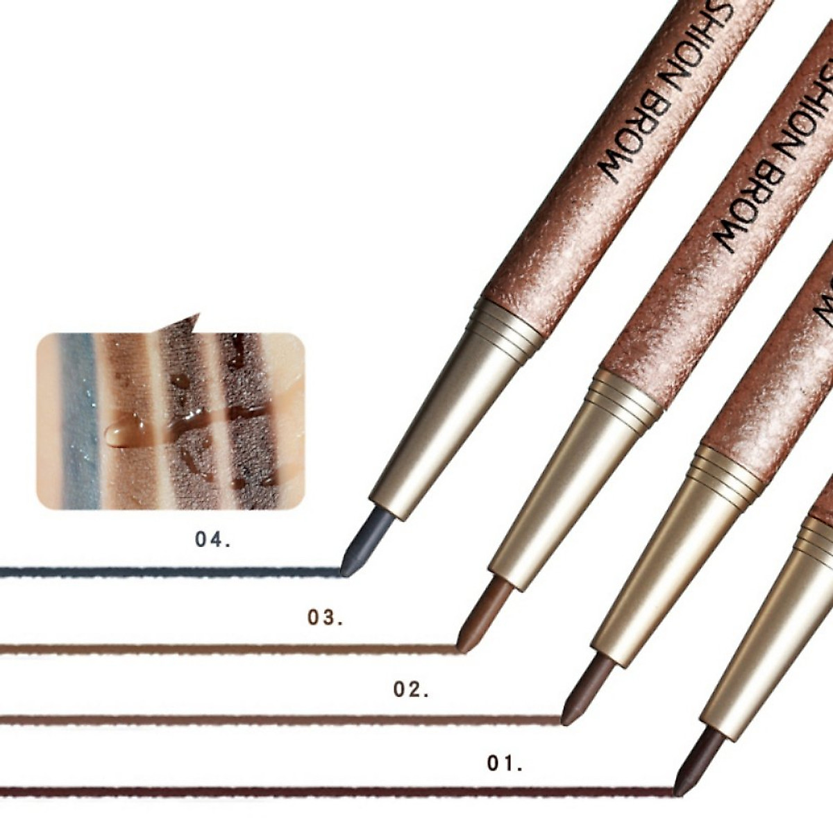 Waterproof Automatic Eyebrow Pencil Pen Kit For Perfect Eyebrow Quick Eyebrow Makeup With Eyebrow Brush Stencils Pencil Lead Tools