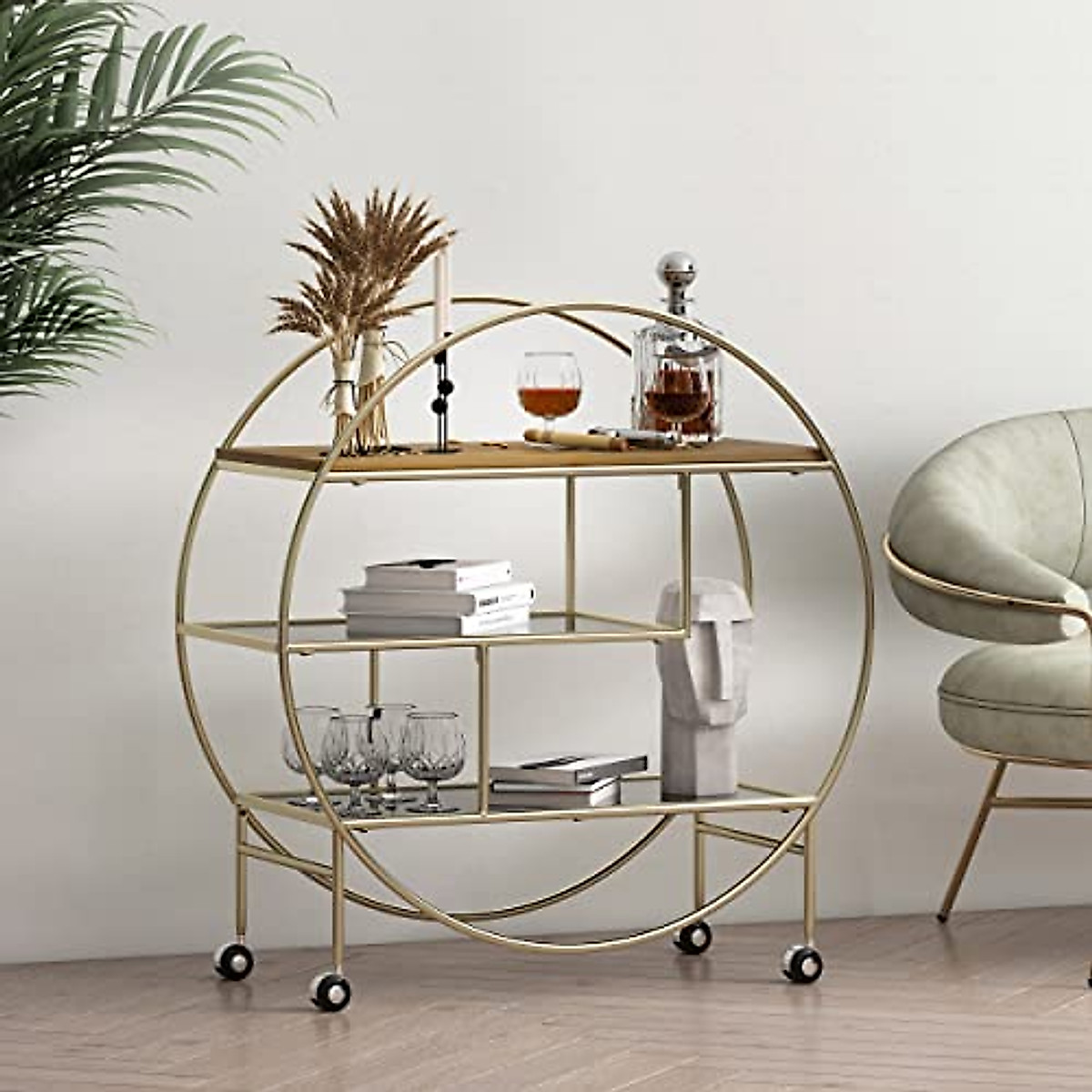 Christopher Knight Home Cragin Bookcase, Gold + Black