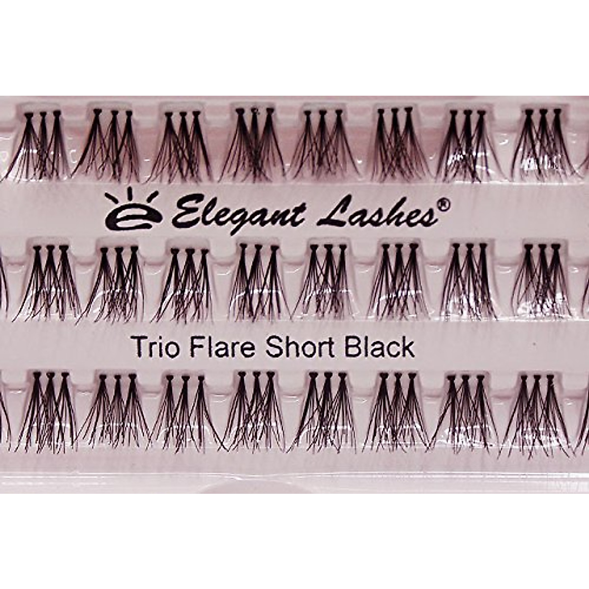 Elegant Lashes Trio Flare - SHORT Black Individual Lashes (Pro Dozen Pack - 12 Trays)