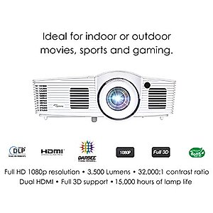 Optoma HD39DARBEE 1080p High Performance Home Theater Projector | Darbee Image Processor for Super Sharp Movies and Games | Bright 3500 Lumens | Large 1.6 Zoom and Vertical Keystone