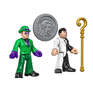 Fisher-Price Imaginext DC Super Friends The Riddler and Two Face Figures, Multicolor (GBL90)