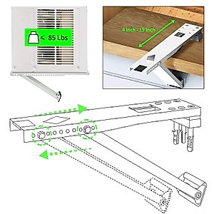 Window Air Conditioner Support Bracket,Relieves Weight Stress On The Window Frame A/C Safe Support Bracket Installs from Inside The House Built-in Bubble Level Window AC Mount Bracket up to 85lbs…