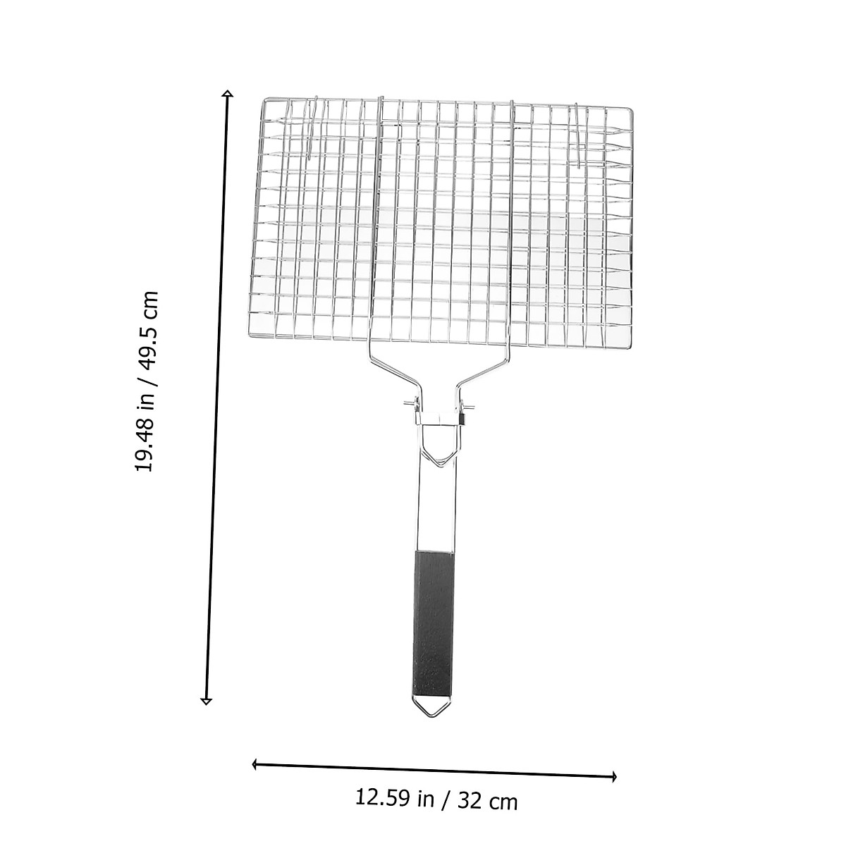 JEWEDECO 1pc Bbq Fish Rack Barbecue Fish Basket Bbq Grilling Basket Outdoor Grill Accessories Bbq Fish Holder Bbq Fish Basket Charcoal Grills Barbecue Grill Stainless Steel Grilled Shrimp