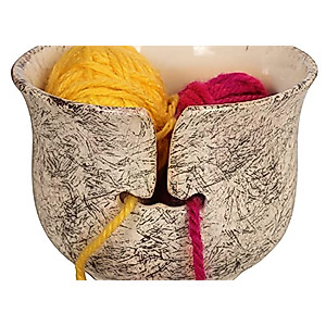 ABHANDICRAFTS XXL Large Ceramic Knitting Yarn Bowl for Crochet Storage Bowl Designed with Multi Color Hand Painting