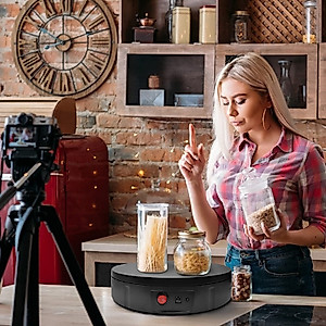 ZLMONDEE 220LB Motorized Rotating Display Stand Remote Control, 360 Degree Electric Rotating Turntable for Photography Products Display or Cake Display, Jewelry, 3D Models (Black)