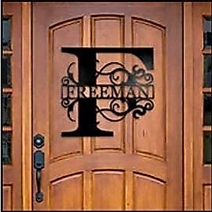 Split Letter Metal Monogram - Custom Last Name Sign - Split Letter- Personalized - Metal Family Name Sign - Door Hanger - Outdoor Metal Sign - Wedding Gift