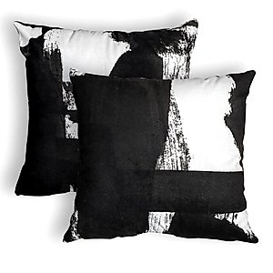 Vineland Throw Pillow Covers Set Black and White Abstract Farmhouse Cushion Case 18 x 18 Inch, Double-Sided Printing, Square Decorative Pillowcase for Home Car Sofa Decor