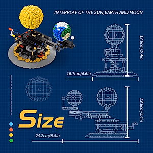 Solar System Model Earth, Moon and Sun Building Sets,Educational Learning Toys for Kids, Space Explorers Building Set, STEM Building Toys, Valentines Day Gifts for Kids or Friends (461 PCS)