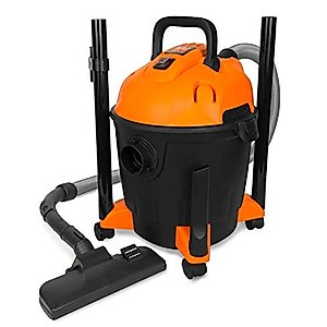 WEN VC4710 10-Amp 5-Gallon Portable HEPA Wet/Dry Shop Vacuum and Blower with 0.3-Micron Filter, Hose, and Accessories,Orange