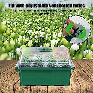 SPISFUD 10 Packs Seed Starter Tray , Humidity Dome with Seedling Starter Kits and Greenhouse Foundation Seed for Growing Starting( 120 Cell Trays)