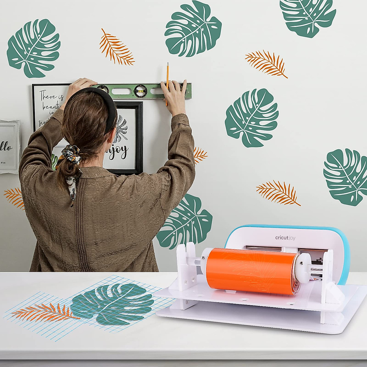 GO2CRAFT Vinyl Roll Holder for Cricut Joy, Multipurpose Clean Precise Cut Long Image of Smart Vinyl & Smart Iron-on, Ideal Vinyl Holder Tool for preventing Table Mess, DIY Crafts, Gifts