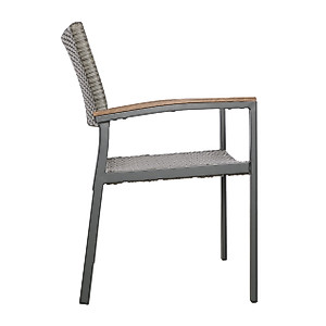 Christopher Knight Home Emma Outdoor Wicker Dining Chair with Aluminum Frame (Set of 2), Gray