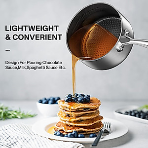 Innerwell Stainless Steel Sauce Pan with Lid 2Qt Nonstick Ceramics Sauce Pot Kitchen Cooking Pot Tri-Ply Stainless Steel Sauce Pan Compatible W/All Cooktops