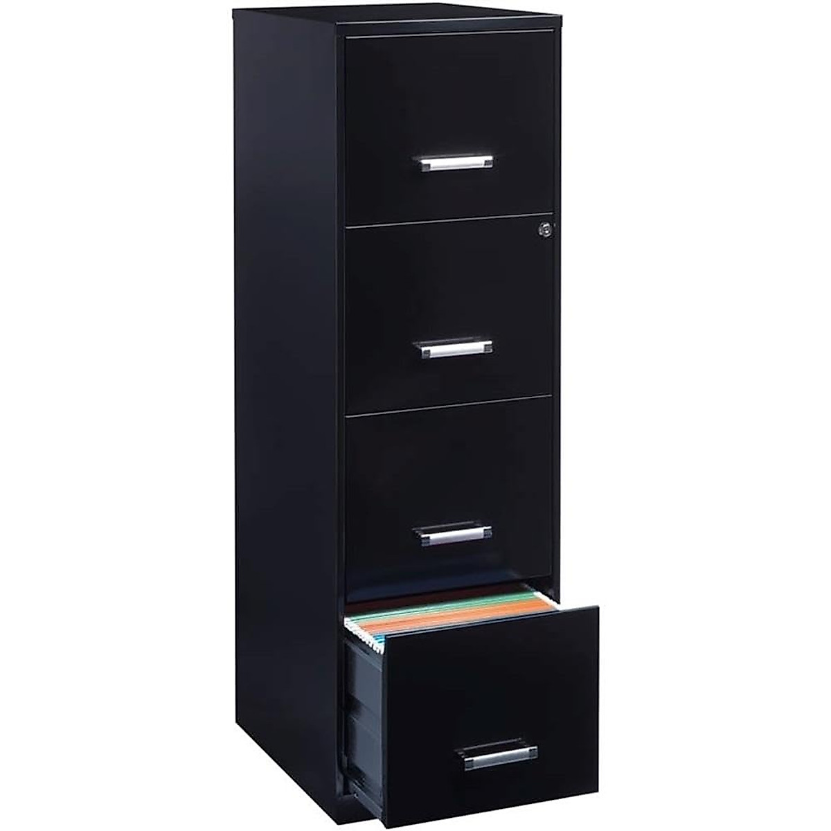 Scranton & Co 18" 4 Drawer Metal Letter File Cabinet in Black