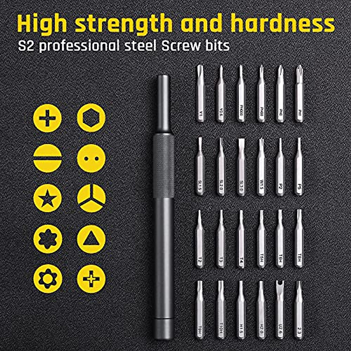 Fanttik X5 Precision Screwdriver Set, 25-in-1 Mini Screwdriver, 5/32'' Hex, Magnetic Driver Bits Set, Pocket Manual Hand Tool, Screwdriver Tool Set, Repair Tool Kit for Electronics
