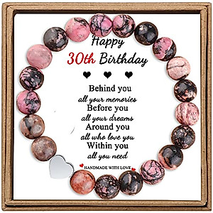 Gifts for 30 Year Old Women 30th Birthday Gifts for Her 30 Years Old Birthday Beaded Bracelets for 30 Year Old Women Gift Ideas 30th Bday Jewelry Gifts for Best Friend Healing Crystal Bracelet