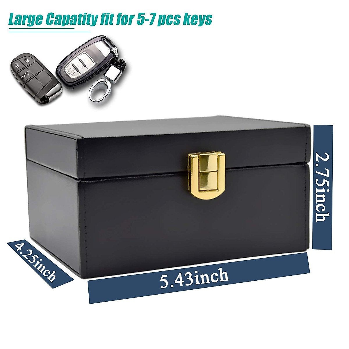 Todoxi Faraday Box Car Key Fob Protector RFID Box for Keys Large PU Leather RFID Signal Blocking Car Security Proection Box (Black)