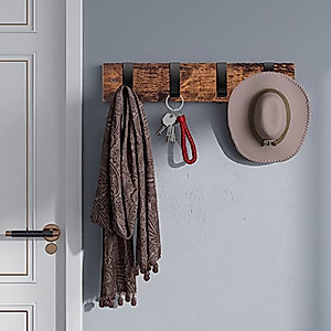 JOIN IRON Wall Hook Mounted Hanging Rack with 4 Hooks-Entryway, Hallway, Or Bedroom-Storage Organization for Coats, Towels, Bags Beautiful Home (Board + Hook)