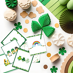 36pcs St. Patrick's Day Food Tent Labels Shamrock Place Cards for Irish Day Placecard Holders Seating Name Tents, Banquet tables, Buffet food label, St. Patricks Day Party