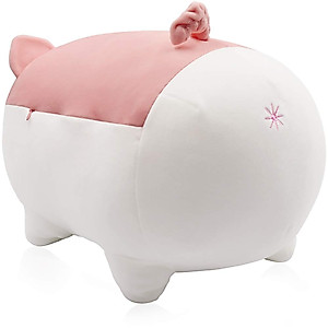 Auspicious beginning Stuffed Animal Toy Anime Kawaii Plush Pig Soft Pillow, Plush Toy Gifts for Boys Girls (Pink, 19.6in)