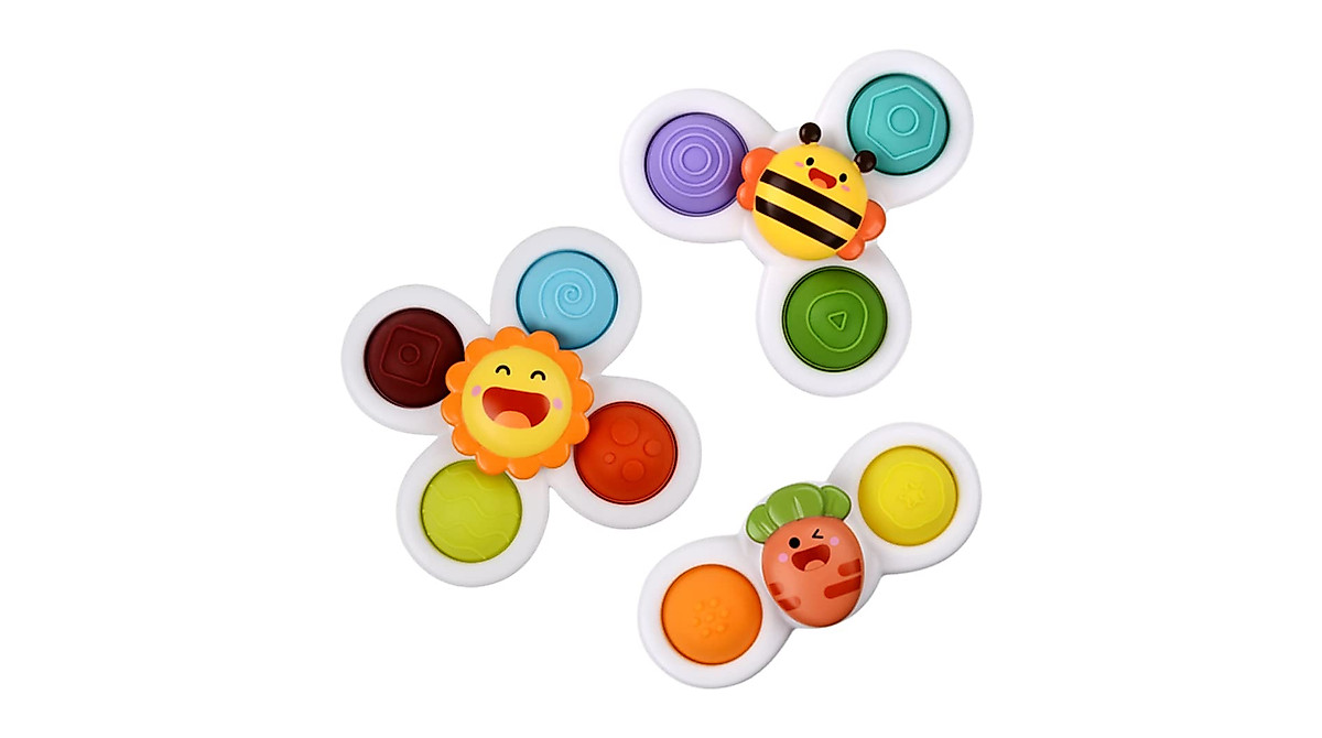 Suction Cup Spinning Top Toy - Safe Infant Sensory Fun