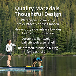 Ruffwear, Float Coat, Dog Life Jacket, Swimming Safety Vest with Handle, Blue Dusk, Small