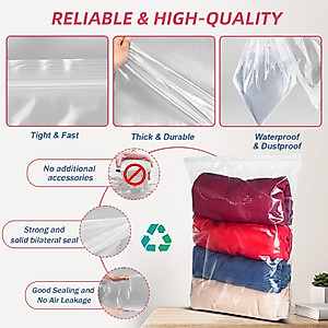 Boeyamto 20 Count 18" x 24" Extra Large Plastic Bags, 5 Gallon Storage Bags for Clothes, Trip, Moving, Camping. Giant Bags for storage. Travel Essential, Perfect Storage Accessories