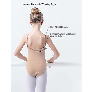Daydance Girls Nude Leotards Seamless Dance Undergarment for Ballet, Gymnastics with Adjustable