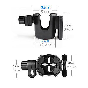 Mr.Power Mic Stand Cup Holder with Phone Holder, Universal 2-in-1 Bottle Holder for Music Stand, Boom