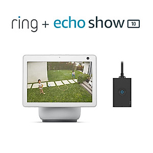 Ring Outdoor Smart Plug with All-new Echo Show 10 (3rd Gen) - Glacier White