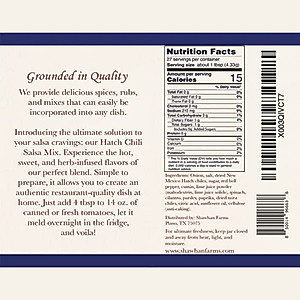 Shawhan Farms Hatch Chile Salsa Starter Mix - Non-GMO - Hot and Sweet Authentic Seasoning Blend - Just Add Tomatoes - 4.11 Ounce Jar