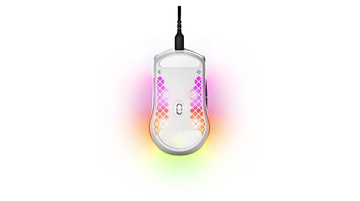 SteelSeries Aerox 3 Snow Gaming Mouse - Ultra-Light & Water Resistant