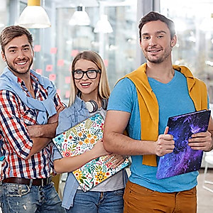 1-inch 3-Ring-Binder with Pockets 1'' Decorative Round Ring Binders for School Holds US Letter Size 8.5'' x 11'' 200 Sheets for Office/Home/Back to School, 2 Pack