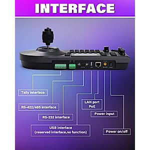 FoMaKo PTZ Controller PoE 3" LCD Screen Preview, 4D Joystick PTZ Camera Controller for Church Live Service Education, Visca PELCO D/P RS232 RS485 (No NDI License) (KC608 Pro)