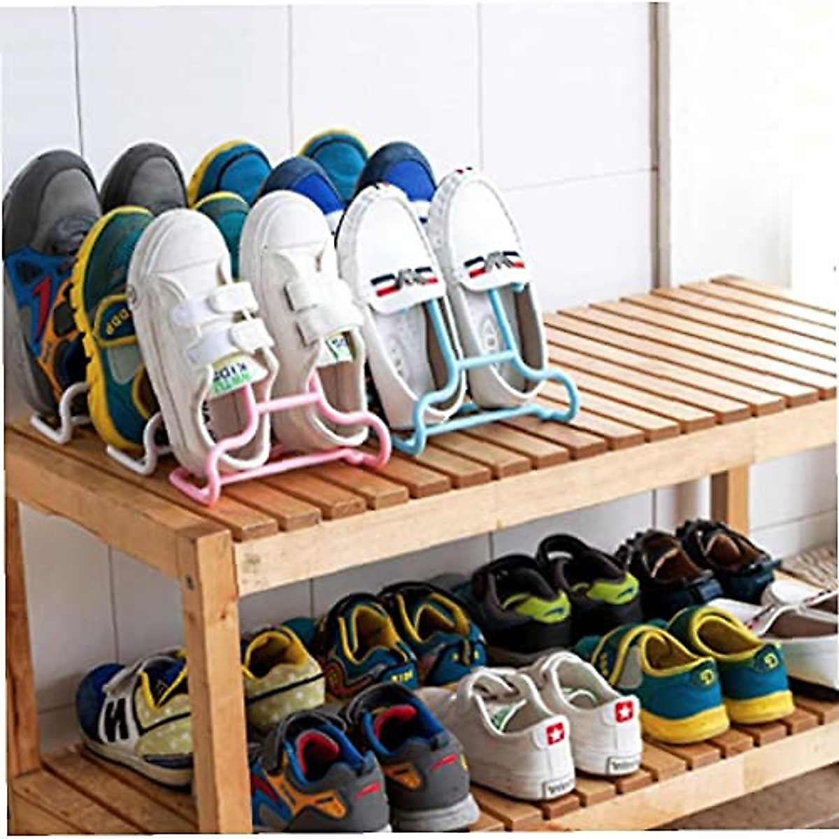 10pcs/Set Shoes Drying Rack Boost Stand Children Kids Shoes Hanger Hanging Shelf Wardrobe Organizer Hanger