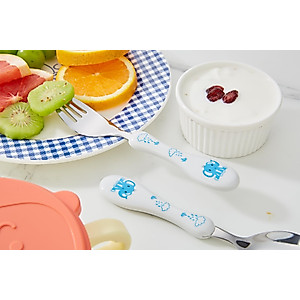 ANNOVA Kids Silverware 6 Pieces Set Children's Flatware - Stainless Steel Cutlery - 3 x Safe Forks, 3 x Dinner Spoons - Safe Toddler Utensils Without Knives for Lunch Box BPA Free (Blue)