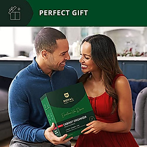 ROYAL CRAFT WOOD Bamboo Spice Organizer for Cabinet - Tiered Spice Rack Organizer for Cabinet or Countertop, Pantry Step Shelf (15.16"x 8.3" x 3.3")