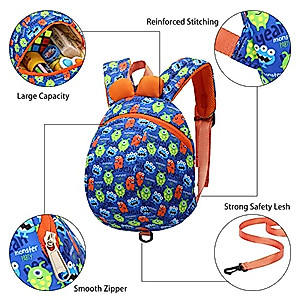 Cusangel Kid Backpack with Leash for Toddler boys, Dinosaur Toddler Backpack Leash for Boys, Toddler Harness Backpack with Leash