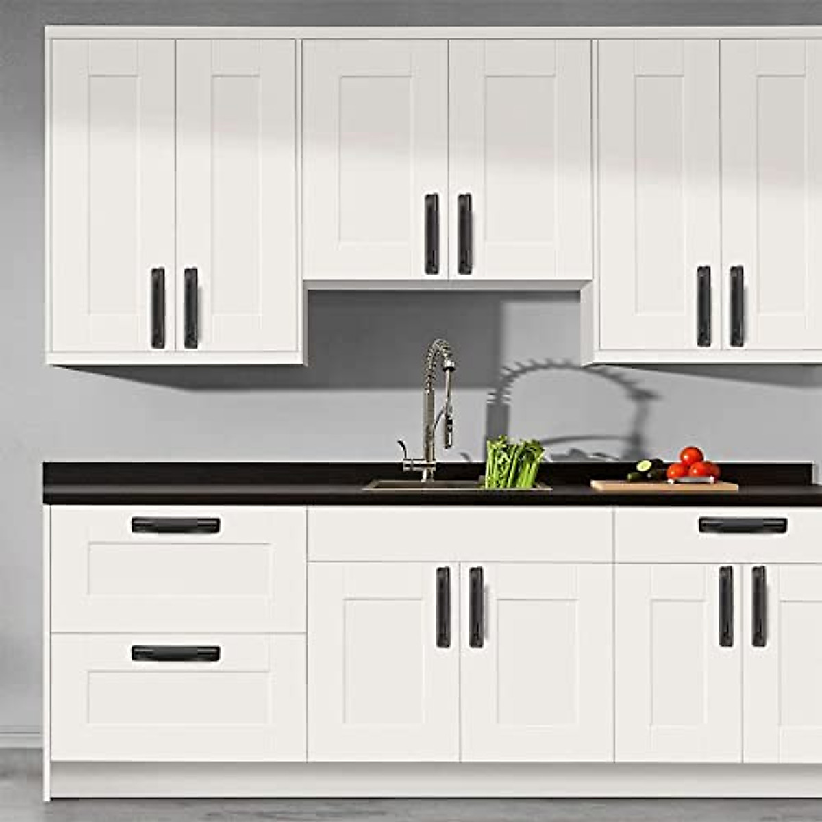 SUNLUYAO 10 Pack Cabinet Pulls Matte Black Kitchen Drawer Pulls Cabinet Handles ABS Plastic Door Window Wardrobe Handle Furniture Handles (10)