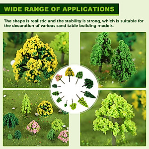 Yetaha 55 Pcs Mixed Model Trees, Miniature Tree, Fairy Garden Plant Ornament Model Train Scenery Architecture Green Tree Model for Micro Landscape DIY Craft Home Decoration