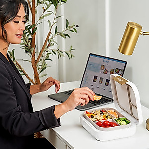 Bentgo® Modern Bento-Style Lunch Box Set With Reusable Snack Cup (White)