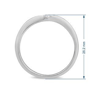 Jewelili Sterling Silver 1/3 Cttw Natural White Round and Baguette Cut Diamonds Bridal Set Ring, Size 10