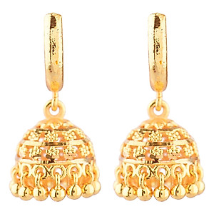 Efulgenz Gold Tone Jhumka Jhumki Hoop Earrings Indian Earrings for Women Traditional Bollywood Jhumka Jhumki Dangle Earrings Set for Women Indian Jewelry for Women Earrings
