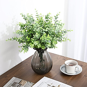 THE BLOOM TIMES 18 Pack Artificial Greenery Stems Fake Greenery Boxwood Picks Faux Plants Outdoor UV Resistant for Farmhouse Home Garden Patio Wedding Indoor Outside Decor in Bulk Wholesale