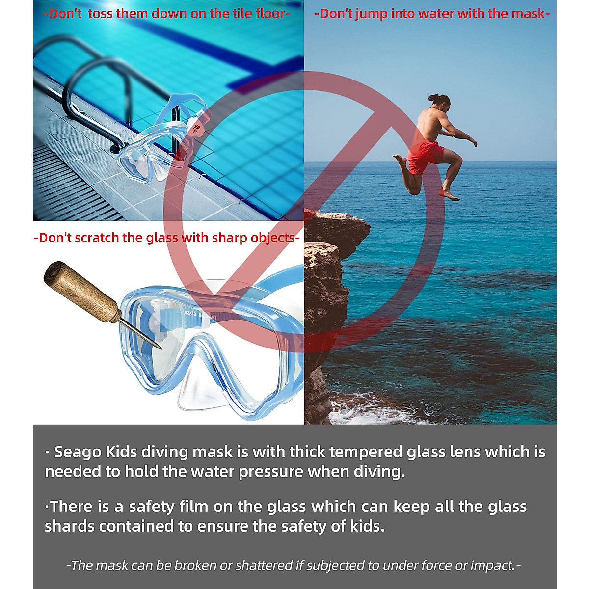 Kids Snorkel Mask Swim Diving Scuba Mask Snorkel Gear for Kids Boys Girls Youth, Anti-Fog 180° Panoramic View Soft Silicone Skirt Kids Pool Underwater Swim Goggles with Nose Cover, Snorkel Equipment