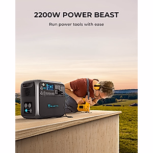 BLUETTI Portable Power Station AC200MAX, 2048Wh Solar Generator Expandable to 8192Wh, 5 2200W AC Outlets, LiFePO4 Battery for Camping, Emergency