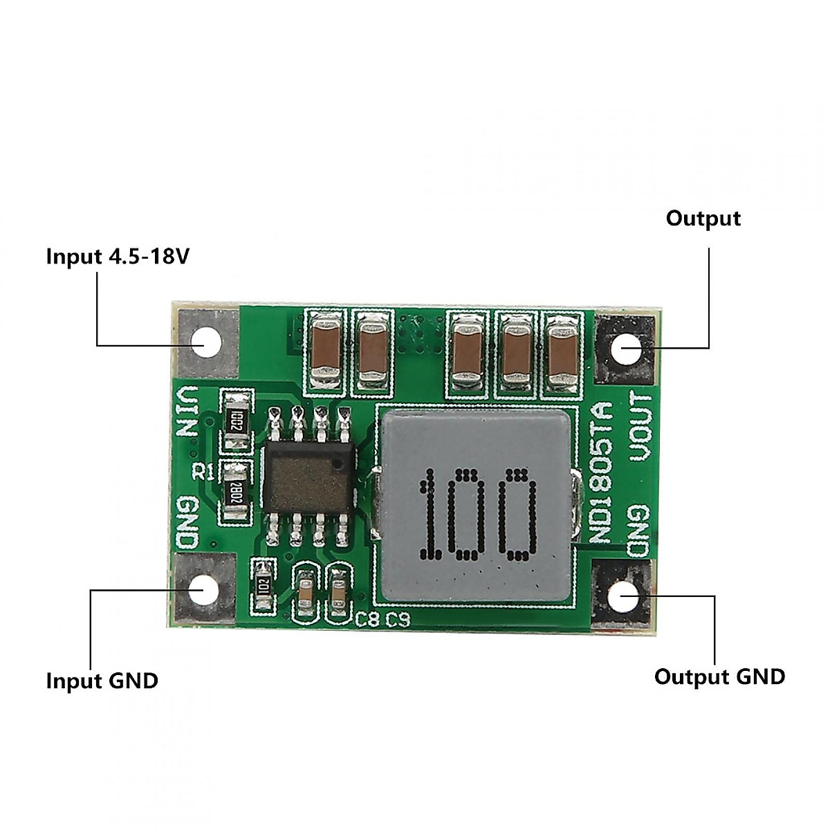 2Pcs ND1805TA Step Down Module 5-18V to /3./3.7V/4.2V/5V/6V Motor Drive Converter DIY Power Supply(5-18V to 3.7V)