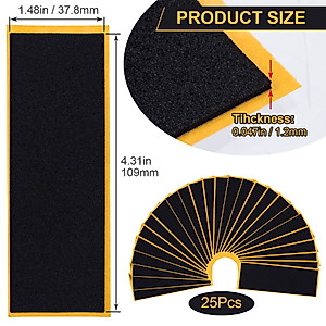 PAGOW 25pcs Fingerboard Foam Grip Tape, Non-Slip Skateboard Foam Tape Stickers, Adhesive Finger Skateboard Tape (0.047inch / 1.2mm Thick) Black